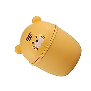 Housoutil Car Trash Bin Mini Trash Can with Lid Rabbit Shaped Desk Mini Garbage Container Cute Desktop Basket Can Closable Trash Bin for Office Bedroom Plastic Containers