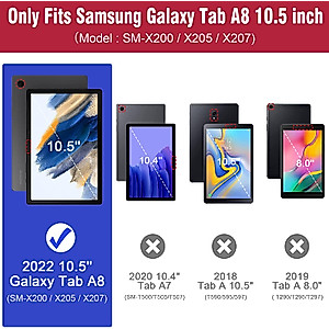 Auizotl Case for Samsung Galaxy Tab A8 10.5 Case for Galaxy Tab A8 Case with Kickstand 3 Layer Rugged Military Grade Shockproof 10.5 inch Cover (SM-X200/X205/X207), Blue Red