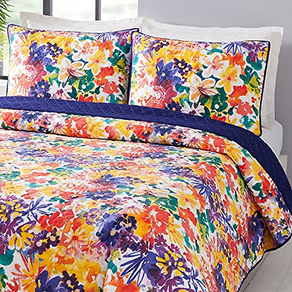 Makers Collective Garden in Bloom Quilt Set Purple Twin