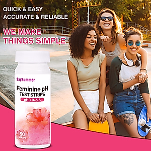 pH Balance Strips for Women, 50 Strips Yeast Infection Test Kit for Women, Vaginal pH Test Strips BV Test at Home Monitoring Feminine Health