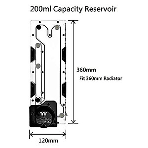 Thermaltake Pacific DP100-D5 Plus 360mm 200ml 16.8 Million Color RGB Alexa/Razer Chroma/5V Motherboard Syncable 6-Port G 1/4" Thread 5-Speed Adjustable D5 Pump Distro Plate Combo CL-W263-PL00SW-A