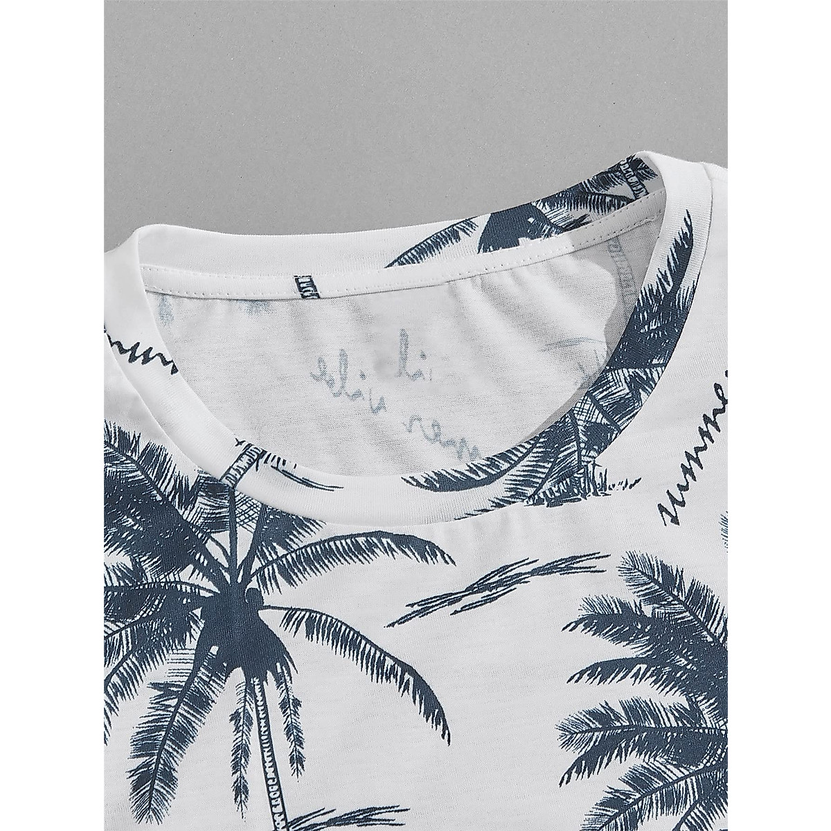 Milumia Men's Tropical Printed Short Sleeve Tee and Drawstring Pocket Shorts Set Multicolored Medium