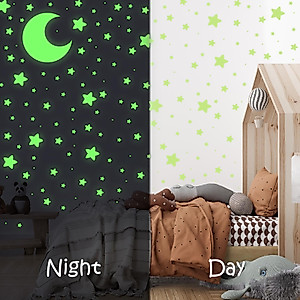 Glow in The Dark Stars 456Pcs Stars for Ceiling 4 Sizes Glowing Stars with Moon,Glow Stickers for Ceiling,Wall Decorations,Room Decor,Birthday Gift