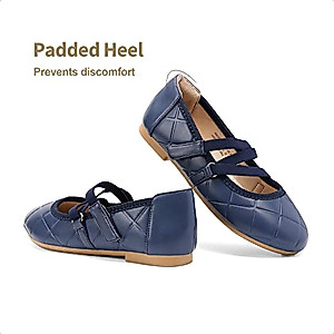 DREAM PAIRS SDFL2311K Girls Dress Shoes Flower Girl Mary Jane Ballet Flats Navy 2 Little Kid