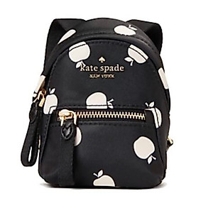Kate Spade Women's Chelsea Mini Apple Backpack Keychain Keyfob Bagcharm (Black)