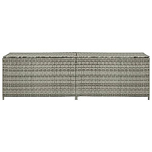Festnight Patio Storage Box Deck Box for Patio Furniture, Outdoor Cushions, Garden Tools and Pool Toys Poly Rattan 78.7"x19.6"x23.6" Gray
