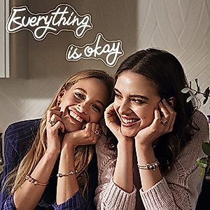 Everything is Okay Neon Sign for Girls Room Wall Decor, Adjustable Personalized Neon Signs for Club Bar Cafe Office Lounge Decoration, Gift, 39” x 9”, Warm White