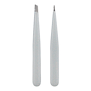 JAPONESQUE Pointed & Slant Tweezers Natural Shimmer Set, Precision Crafted, Hand Sharpened Tips for Shaping and Defining Brows