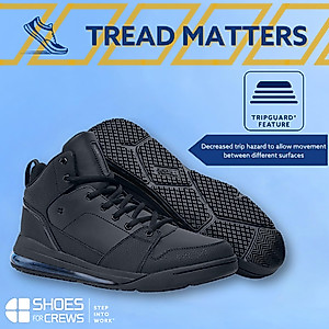 Shoes for Crews Tigon, Men's Slip Resistant Food Service Work Sneakers, Black, Size 8.5