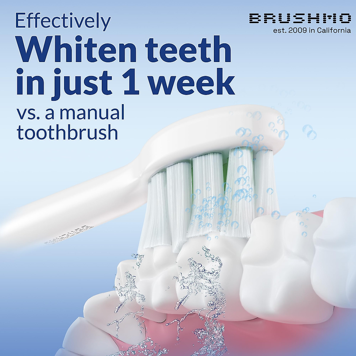 Brushmo Whitening Replacement Toothbrush Heads Compatible with Philips Sonicare DiamondClean HX6062/65, White, 8 Pack