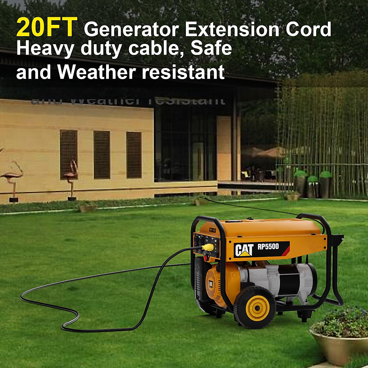 25 Feet NEMA L14-30P/L14-30R Generator Extension Cords, 4 Prong Heavy Duty, 30 Amp,125/250V,Up to 7500W 10AWG Cable and The Cable UL Certification,Yellow