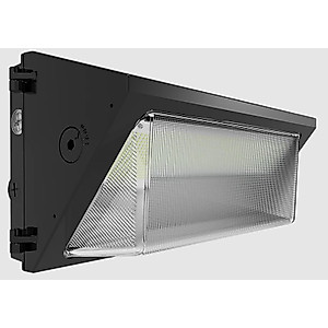 RAB W22-L-150 LED Wall Pack Light, 120-277V, Dusk to Dawn with Photocell, Power (75W/100W/125W/150W) & Color Temperature Adjustable (3/4/5K), Light Throw (0-45 Deg), 0-10V Dim, Glass Lens, Bronze