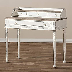 Baxton Studio Anjou Traditional French Accent Writing Desk, White
