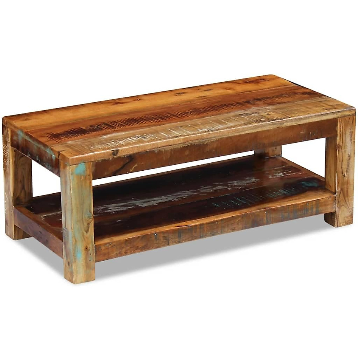 QJBSAVVA Coffee Table Solid Reclaimed Wood 35.4"x17.7"x13.8",Entrance Table Tray Tables Center Table Low Table Suitable for Meeting Rooms, Reception Rooms, Offices