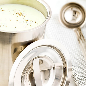 Restaurantware LID ONLY: Met Lux Lid For 2 Quart Bain Marie 1 Stainless Steel Lid For Bain Marie Pot - Built-In Handle Pot Sold Separately