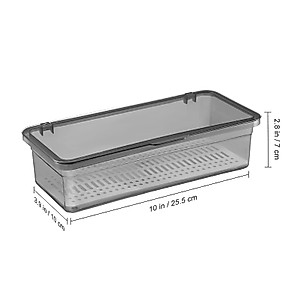 Hemoton Flatware Organizers Flatware Plastic Tray Kitchen Drawer Organizer with Lid and Drainer for Utensils Holder