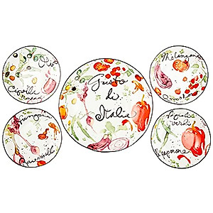 Certified International Corp Certified International Melanzana Pasta Set, Multicolored, 5 Piece