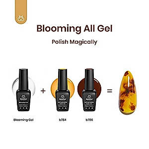 Beetles Gel Nail Polish with Blooming Gel Amber Attraction, 5 Colors Gel Polish White Burgundy Brown Gel Polish 1pcs Clear Blooming Gel Polish Fall Gel Nail Polish Soak Off Uv Nail Gel Nail Art