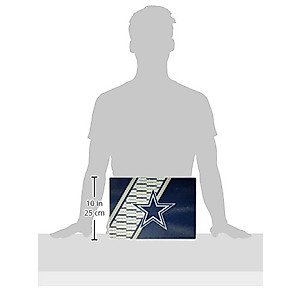 Duck House NFL Dallas Cowboys Tempered Glass Cutting Board with Display Stand, White ,10" X 14"