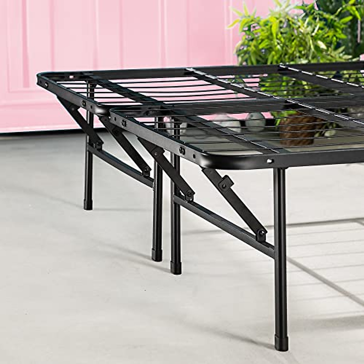 ZINUS SmartBase Tool-Free Assembly Mattress Foundation / 14 Inch Metal Platform Bed Frame / No Box Spring Needed / Sturdy Steel Frame / Underbed Storage, Cal King