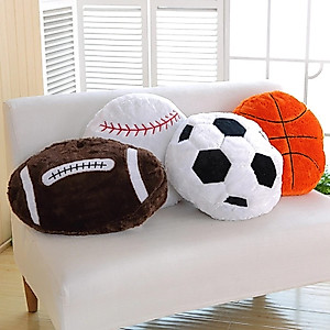 18 Inch Football Throw Pillow Sports Pillow Soccer Plush Pillow Sport Theme Cushion Stuffed Pillow Soft and Durable Sports Toy Pillow Suitable forSofa Decorations andChildren's Giftsfor BoysandGirls