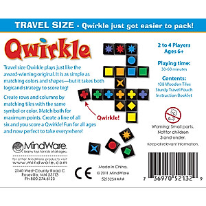 MindWare Travel Qwirkle Board Game