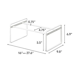 Yamazaki Home Adjustable Shoe Rack-Spacesaving Storage Solution, One Size, White