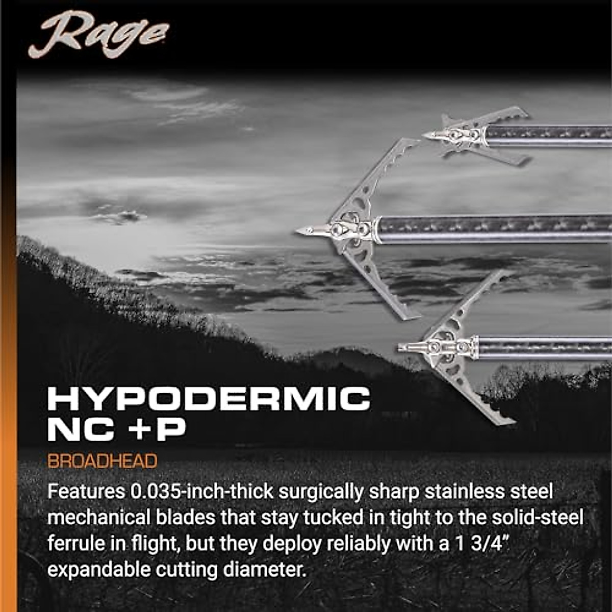 RAGE unisex adult Nc +P 100gr Hunting Arrow Broadhead, Silver, 100 Gra US