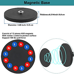 Mippko Magnetic Phone Holder,Heavy Duty Phone Mount for Truck/Tractor/Forklift/Boat/Motor Vehicles,Fit 3.5~7.5" iPhone/Nexus/Smartphone,360°Adjustable Arm 3.46" Magnetic Base