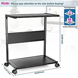 Bfttlity Computer Tower Stand, Iron PC Stand 2-Tier CPU Stand with Locking Caster Wheels Suitable for Most PC (Iron)