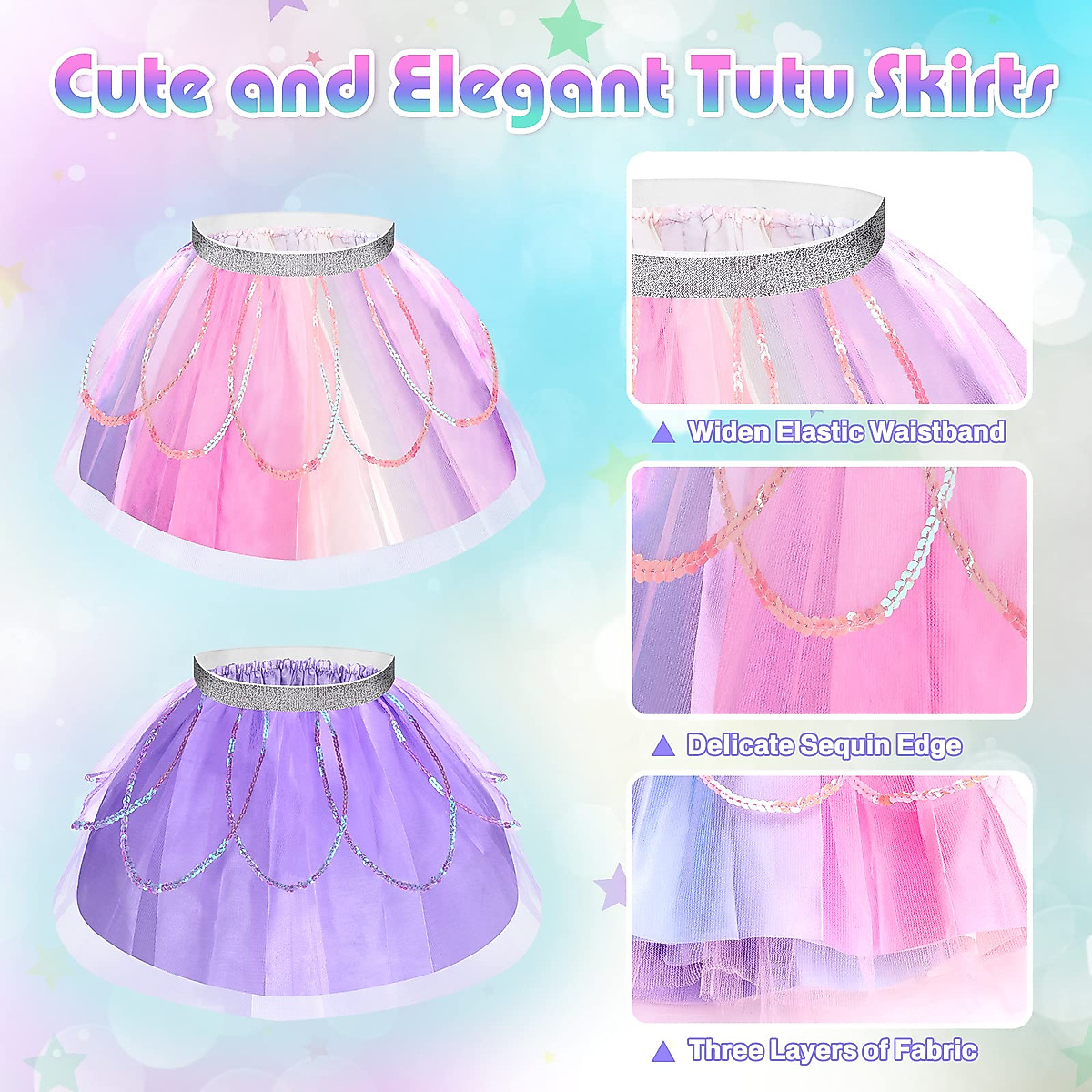 Unicorn & Flower Princess Dress Up Clothes Set for Girls - Tutu, Wings, Shoes, Jewelry, Headband & Play Toys Gift Set for Toddlers