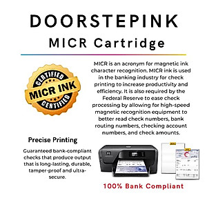 DoorStepInk Remanufactured in The USA Ink Cartridge for Canon 245 PG-245XL Black MICR Magnetic Printer Ink for Printing Checks.