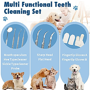 Plaque Remover for Teeth: Dog Teeth Cleaning Kit for Tartar Stains Removal Electric Pet Ultrasonic Tooth Cleaner with LED Light Finger Toothbrush Dental Care for Dog Cat 5 Modes (White)