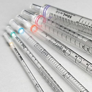 Globe Scientific 1760 Polystyrene UniPlast Serological Pipette, 10mL Capacity, Standard Tip, 297mm Length, Sterile, Orange Striped, Individually Wrapped (Case of 200)