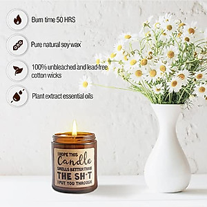 Aromaflare Scented Candles Best Friend Funny Mother Father's Day Gifts for Women Personalized Birthday Gift for Sisters Bestie Unique Christmas Presents for Female (Brown c)