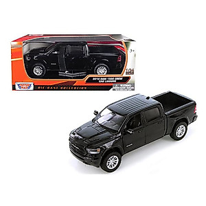 Dodge Ram 1500 Crew Cab Laramie, Black, 2019, Model Car,, Motormax 1:24