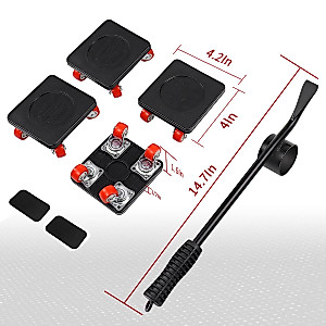 Furniture Dolly Heavy Furniture Movers Furniture Lifter Set, with Universal Wheels, 881lb Load Capacity, Tools for Moving Heavy Furniture Sofa Cabinet Refrigerator