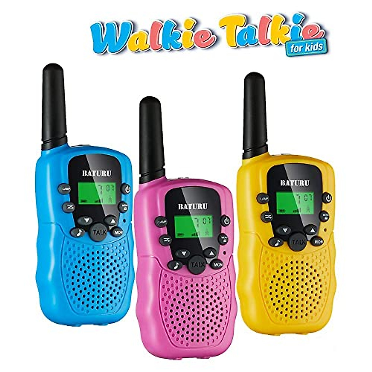 Walkie Talkies for Kids 22 Channels 2 Way Radios Toy with Backlit LCD Flashlight, 3-12 Year Old Boys Girls Gifts Toys 3 Miles Range for Outside, Camping, Hiking