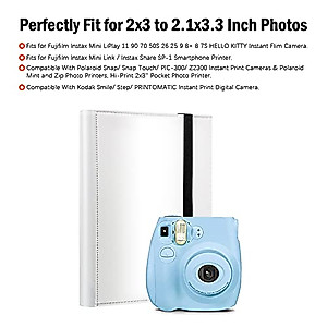 432 Pockets Photo Album for Fujifilm Instax Mini Camera, Polaroid Camera, for Fujifilm Instax Mini 11 12 9 40 Evo Liplay 8 7+ Instant Camera, Photo Album for Polaroid Kodak HP Zink 2x3" Photo (White)
