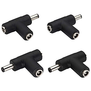 zdyCGTime 90 Degree Angle DC 5525Female to Male&Female Connector Multifunction DC Adapter DC Power Connector DC5.5x2.5mm Jack Coupler Converter for Laptop CCTV Camera Strip Lighting 4 PCS
