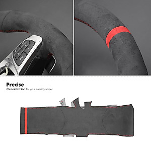 MEWANT Car Steering Wheel Cover for Benz A 45 AMG/CLA 45 AMG/C 63 AMG/E 63 AMG/GLA 45 AMG Made of New Athsuede Car Steering Wrap