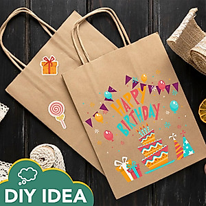 XPCARE 100Pack Brown Paper Bags 8x4.5x10 Inch, Plain Medium Paper Bags with Handles Bulk, Kraft Paper Gift Bags, Retail Bags, Party Bags, Shopping Bags, Favor Bags