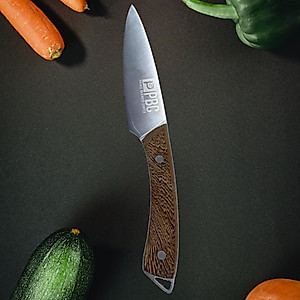 PBC Pairing Knife with wood handle for Your Kitchen - 3.5-Inch sharp paring knife Precision Tool for Your Cutting Needs -Perfect for Peeling, Slicing, and Dicing - small Knives for kitchen