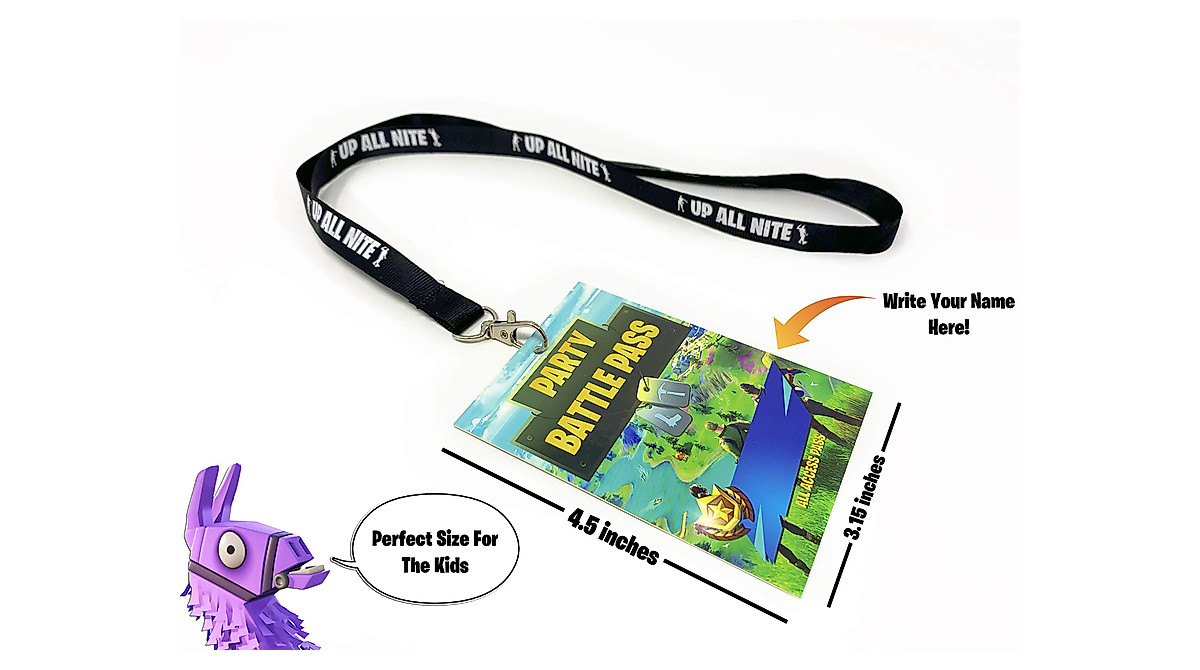 12-Pack Battle Royale VIP Battle Pass Lanyard - Birthday Party Favor ...