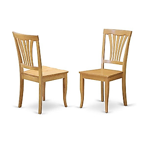 East West Furniture DLAV5-OAK-W 5 Piece Dining Room Furniture Set Includes a Round Kitchen Table with Dropleaf and 4 Dining Chairs, 42x42 Inch, Oak