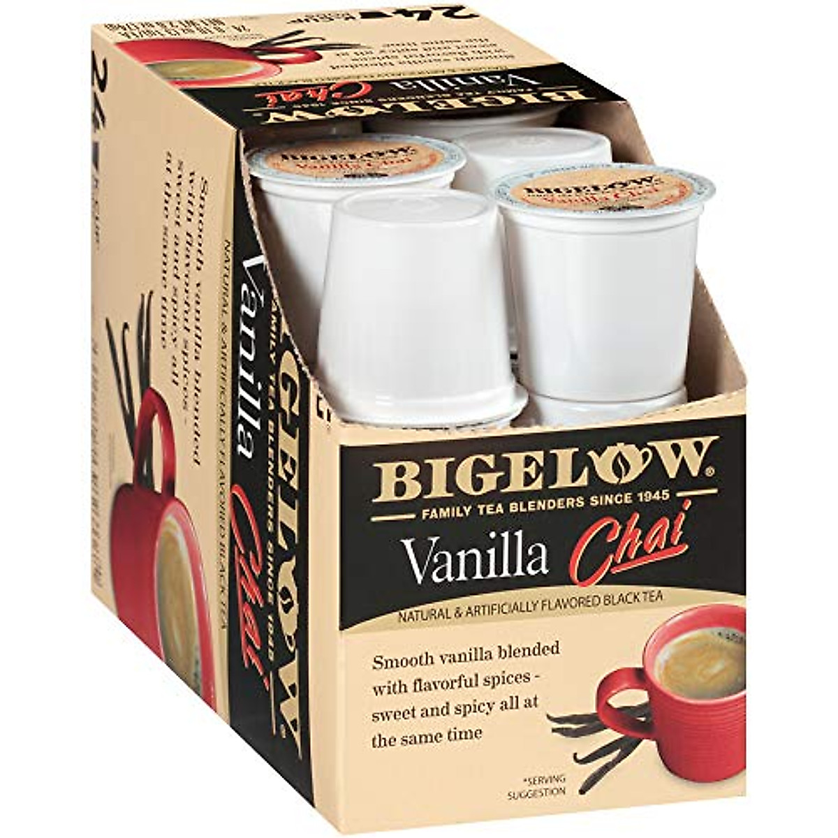 Bigelow Vanilla Chai Black Tea Keurig K-Cups, 24 Count Box (Pack of 1), Caffeinated 24 K-Cup Pods Total
