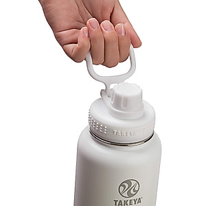 Takeya Actives 24 oz Vacuum Insulated Stainless Steel Water Bottle with Straw Lid, Premium Quality, Arctic