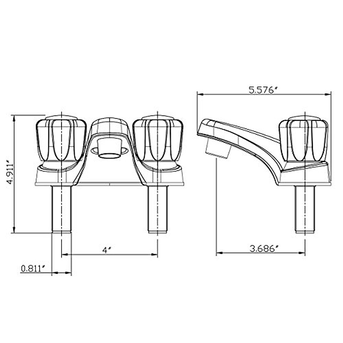 Dura Faucet DF-PL700S-BQ RV Bathroom Faucet with Smoked Acrylic Knobs (Bisque Parchment)