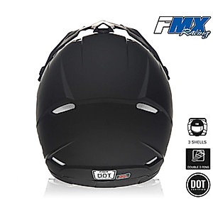 Factory Racing FMX Adult Motocross Dirt Bike Off-Road ATV Motorcycle DOT Approved Matte Black Helmet size 2X-Large