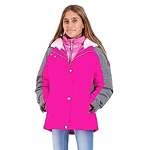 ZeroXposur Big Girls 3-in-1 System Jacket with Detachable Inner Shell - Girls Winter Coats (X-Large, Lollipop)